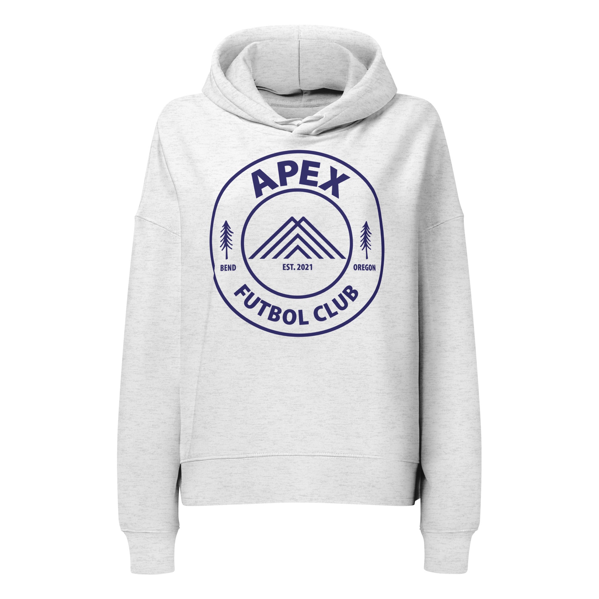 Apex FC | Women’s Organic Mid-weight Hoodie | Navy Logo – Bout It Merch